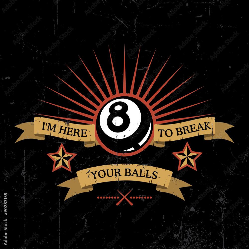 8-ball logo design with illustration of the ball in centre and words on ...