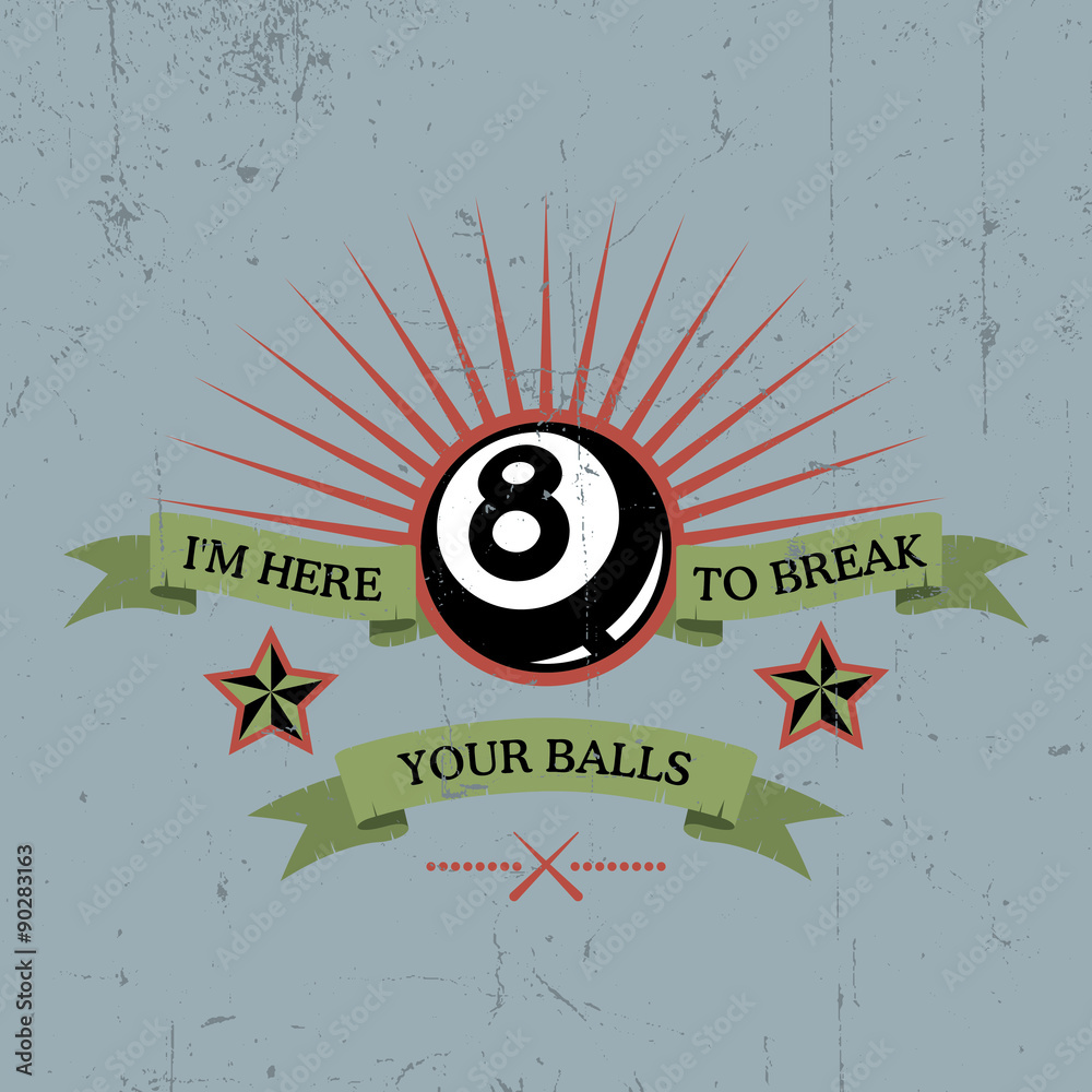 8-ball logo design with illustration of the ball in centre and words on ...