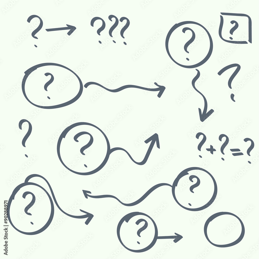 set of handwritten question marks Stock Vector | Adobe Stock