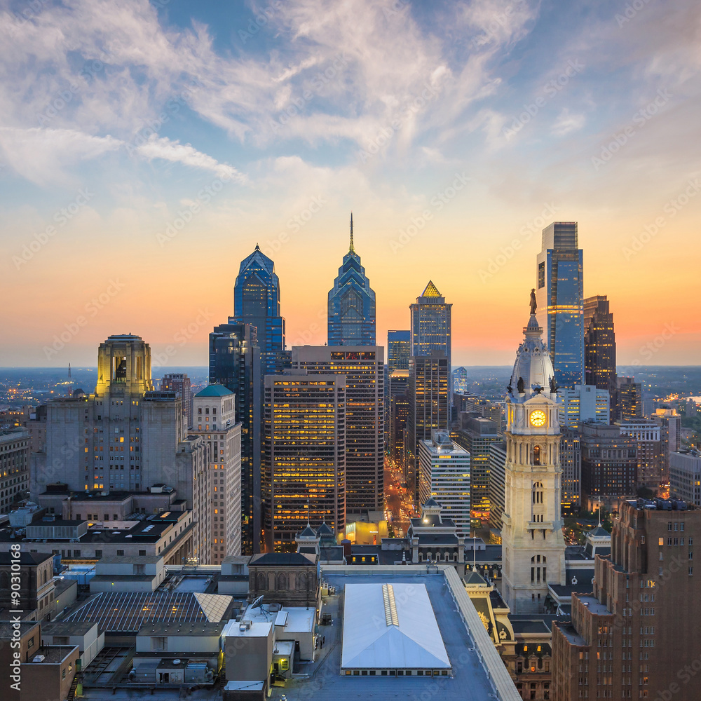 Skyline of downtown Philadelphia Stock Photo | Adobe Stock