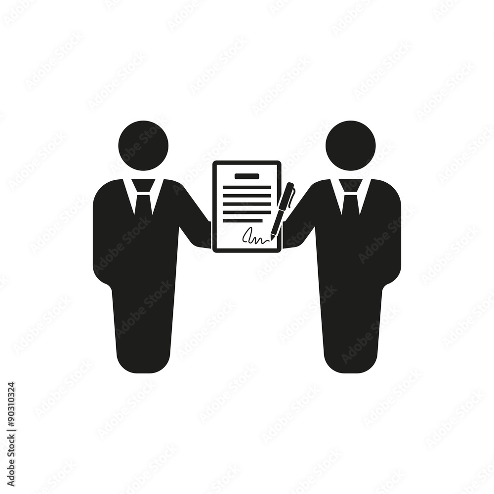 The contract icon. Agreement and signature, pact, partnership ...