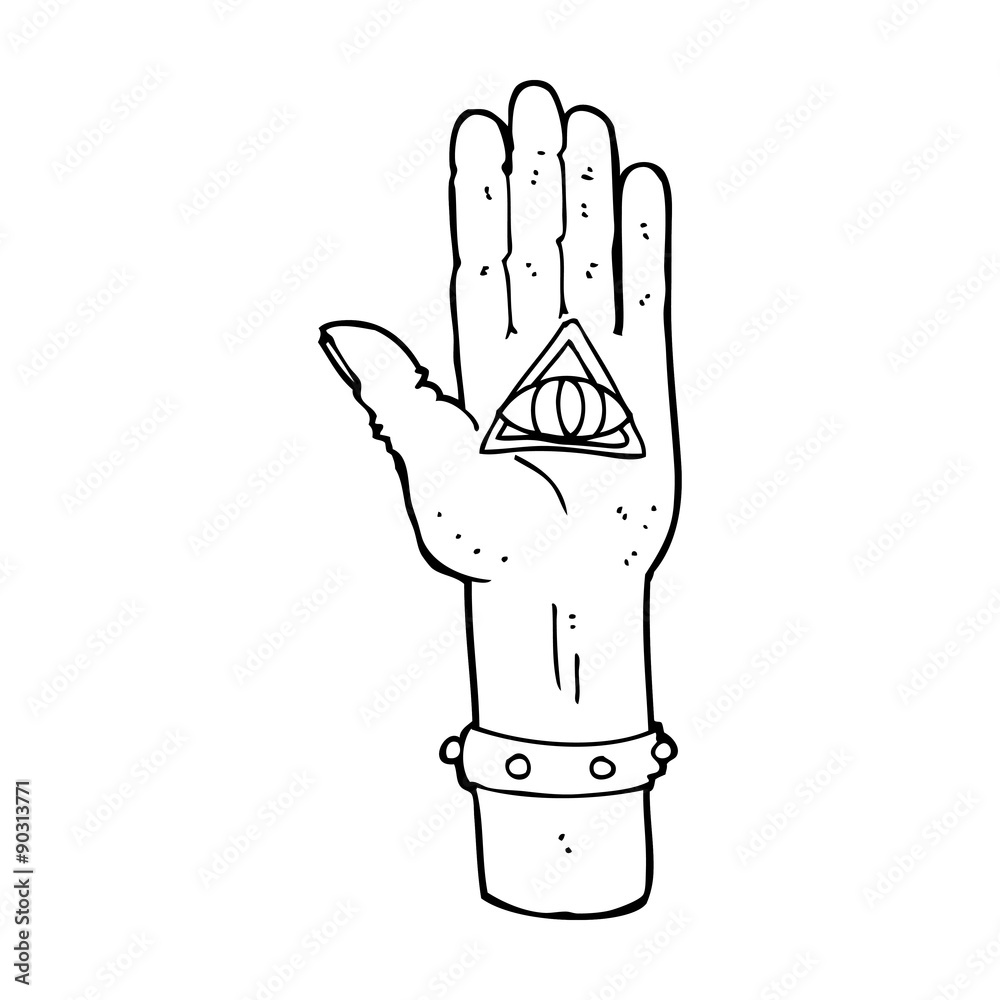 cartoon spooky hand symbol Stock Vector | Adobe Stock