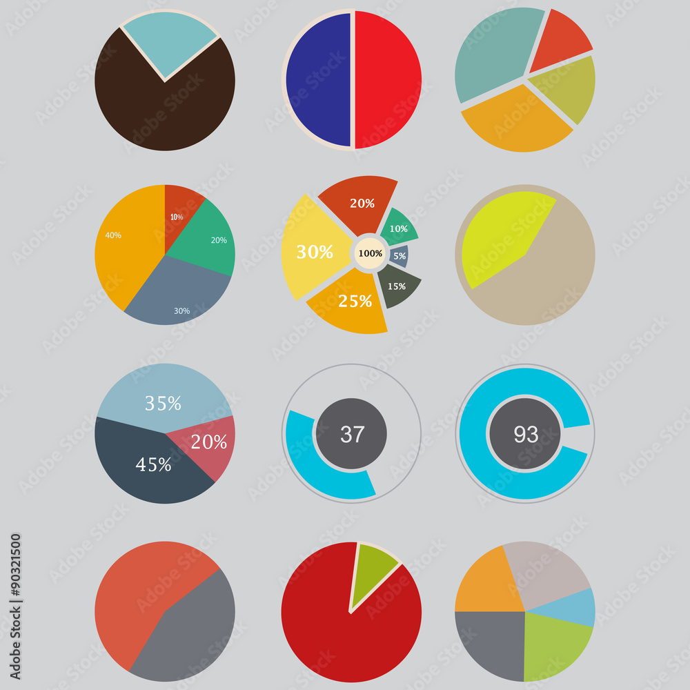Infographic Elements, pie chart set icon, business elements and ...