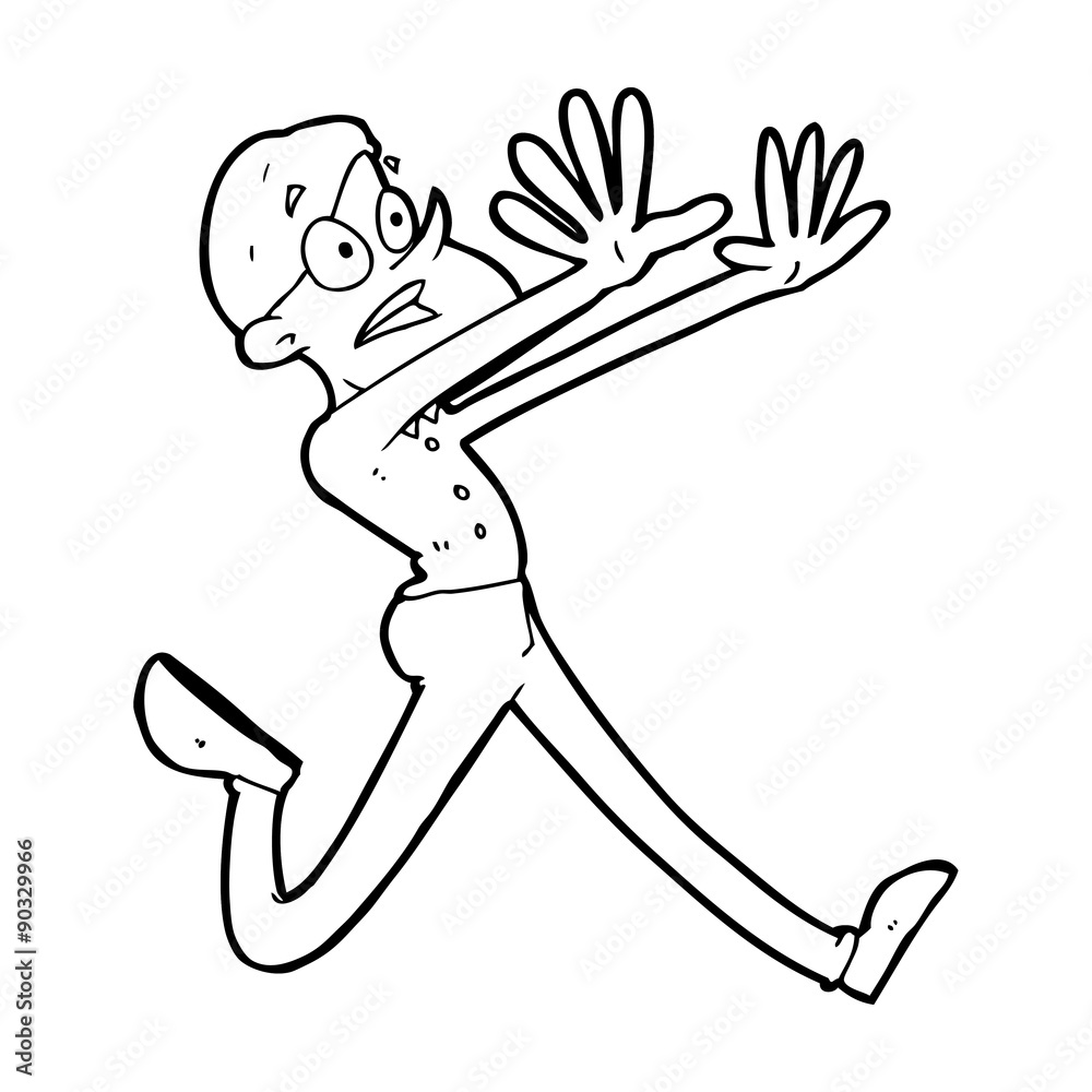 cartoon man running away Stock Vector | Adobe Stock