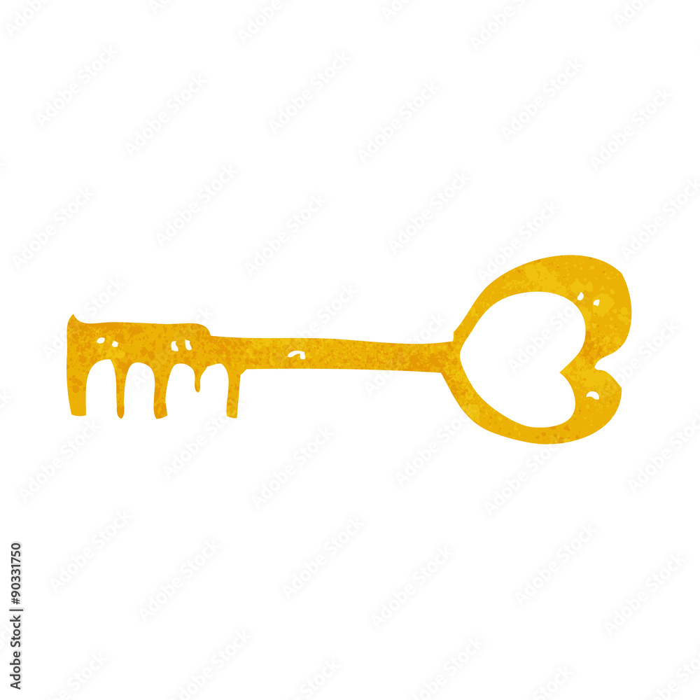 cartoon heart shaped key Stock Vector | Adobe Stock