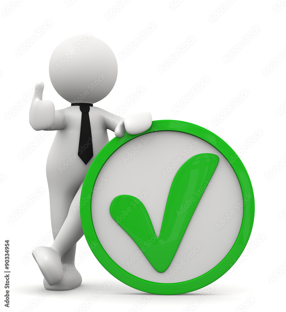 omino 3d con simbolo CORRETTO Stock Illustration | Adobe Stock