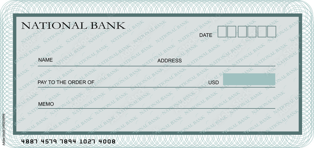 Blank Cheque Stock Vector | Adobe Stock