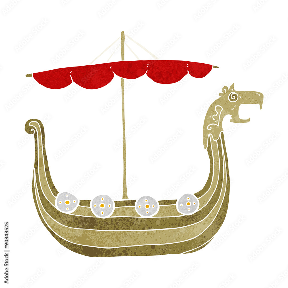 cartoon viking ship Stock Vector | Adobe Stock