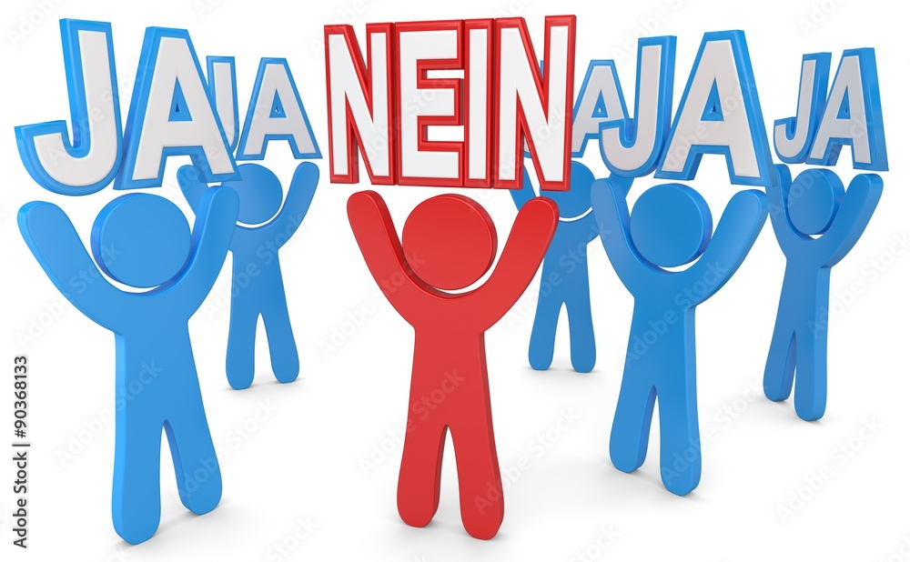 3d Strichmännchen Ja oder Nein – Stock-Illustration | Adobe Stock