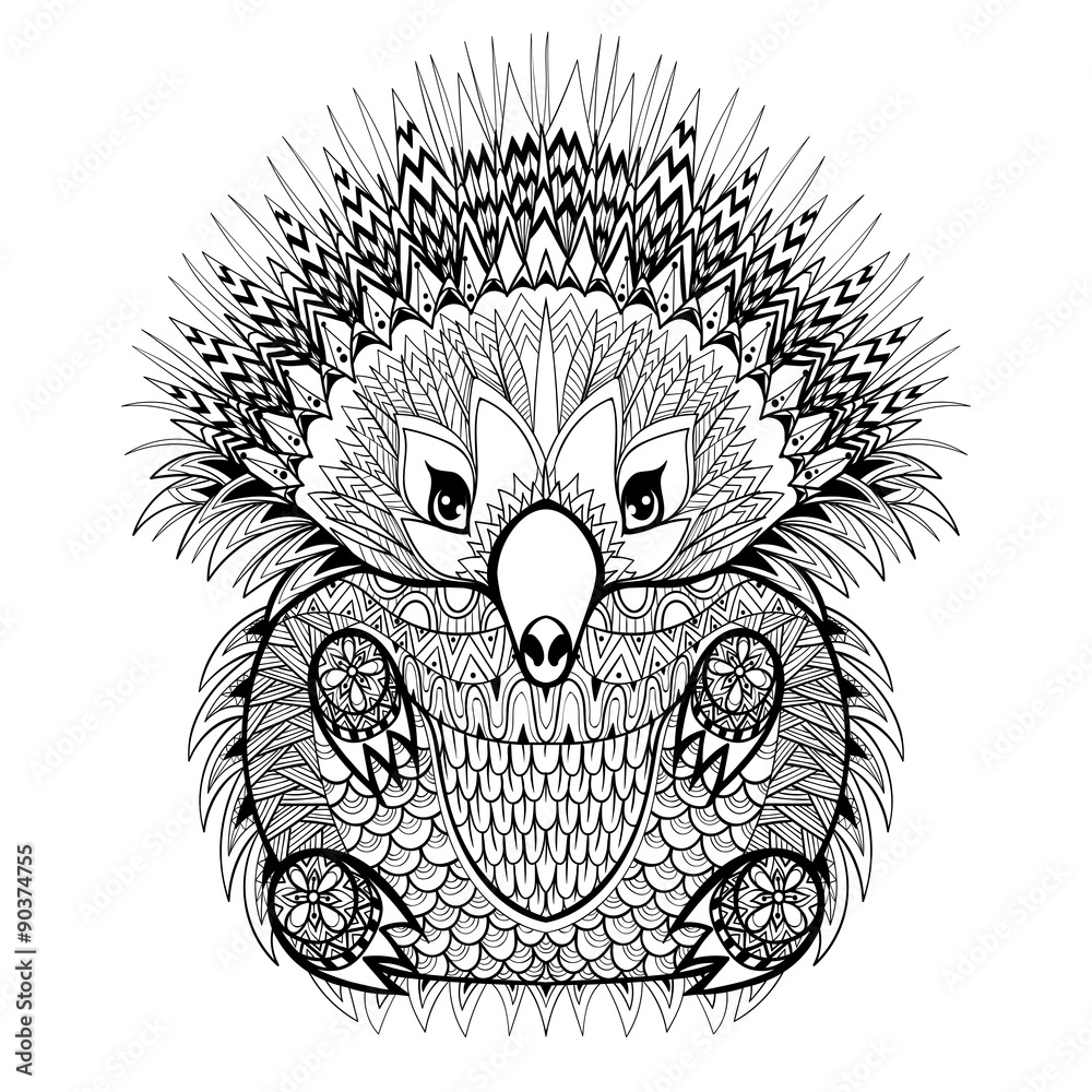 Hand drawn Echidna, Australian animal illustration for antistres Stock ...