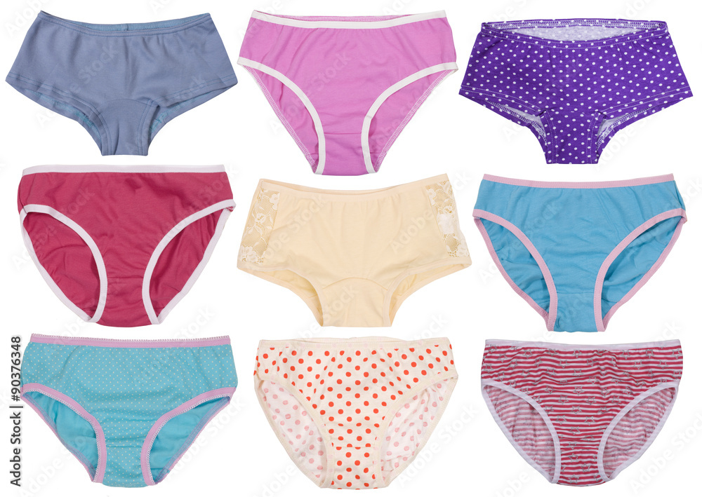 Set of female underwear. Isolated on white background. Stock Photo ...
