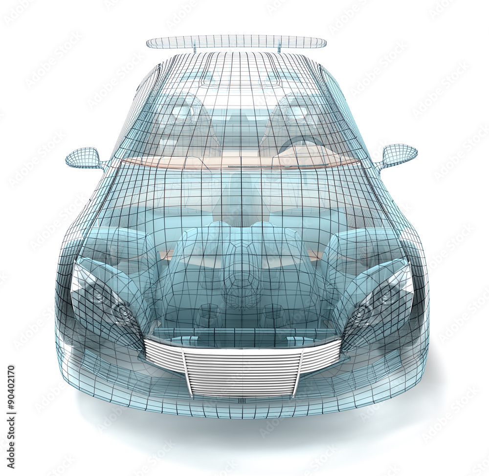 Car design, wire model. My own design. Stock Illustration | Adobe Stock