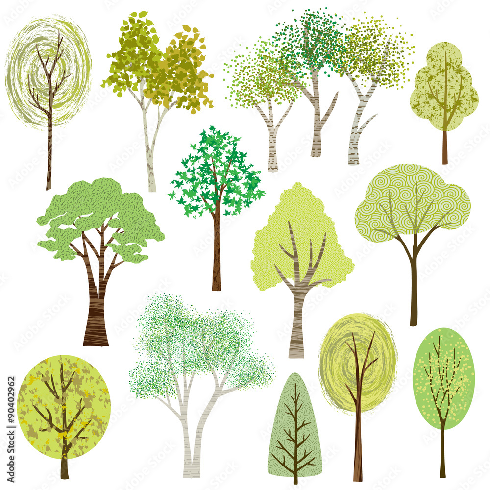 vector textured tree graphics Stock Illustration | Adobe Stock