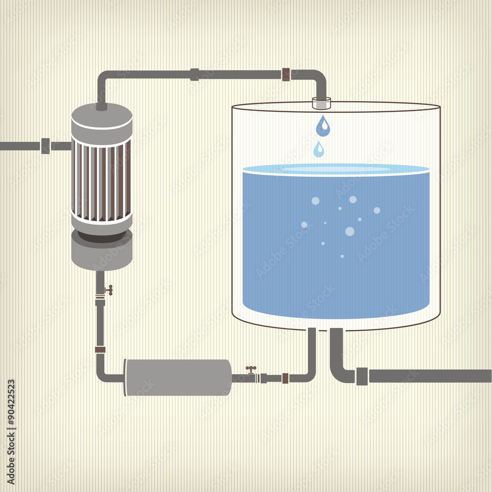 Infographics scheme with a liquid, a water tank Stock Vector | Adobe Stock