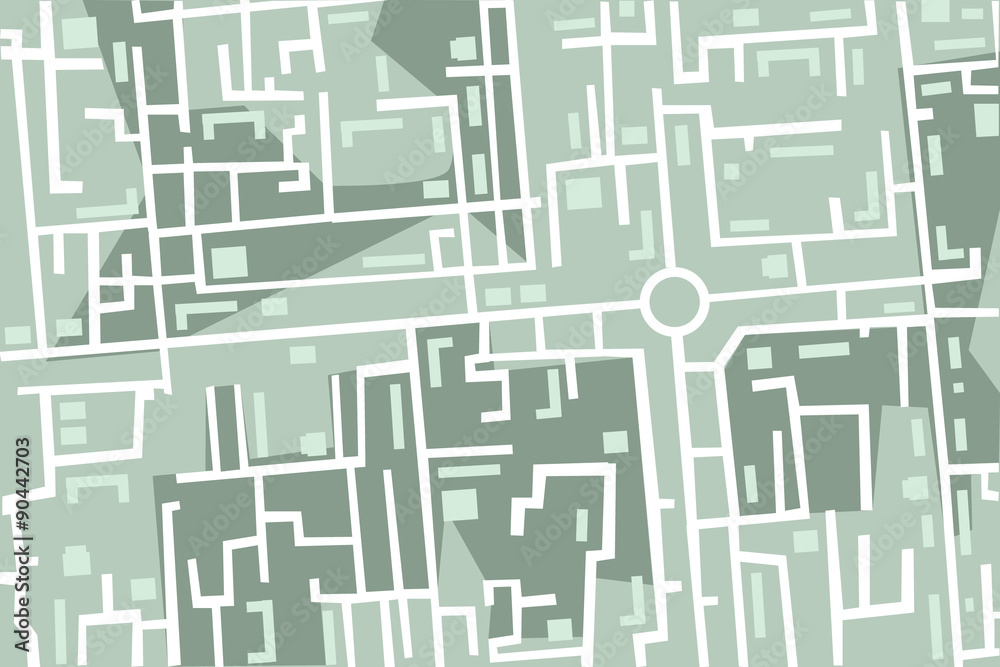 editable map of the city with houses and roads Stock Vector | Adobe Stock