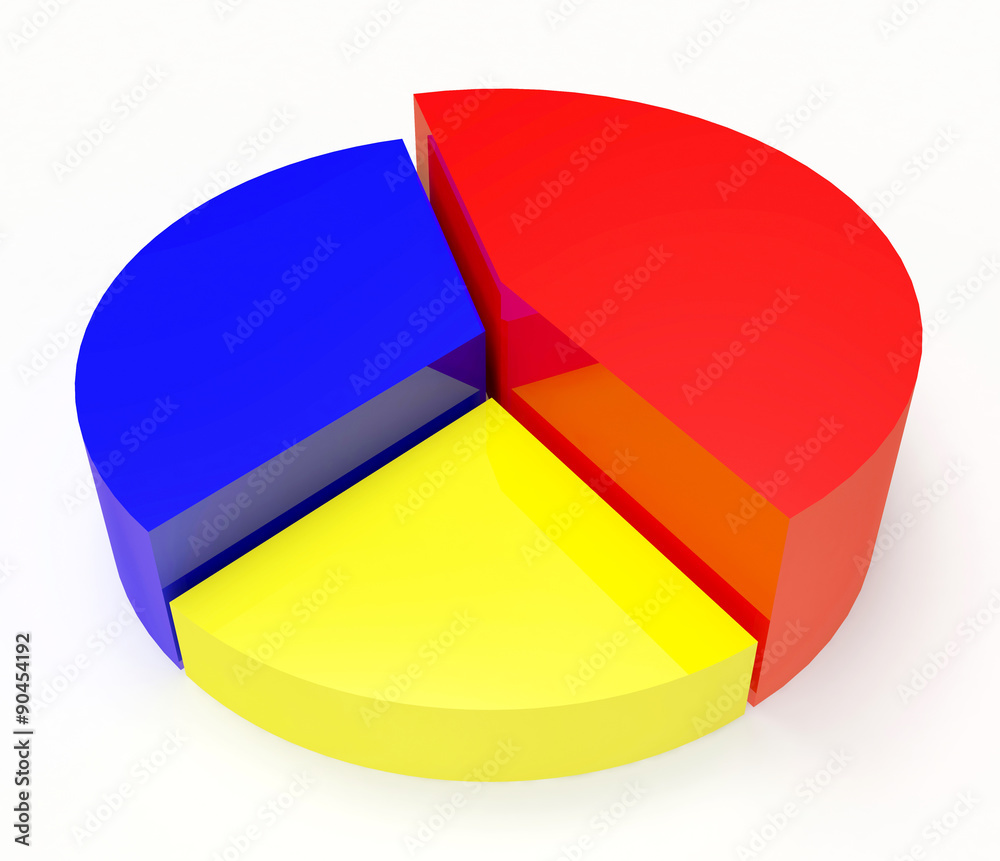 Empty Pie Chart Graph For Information Or Business Isolated On White Background Stock