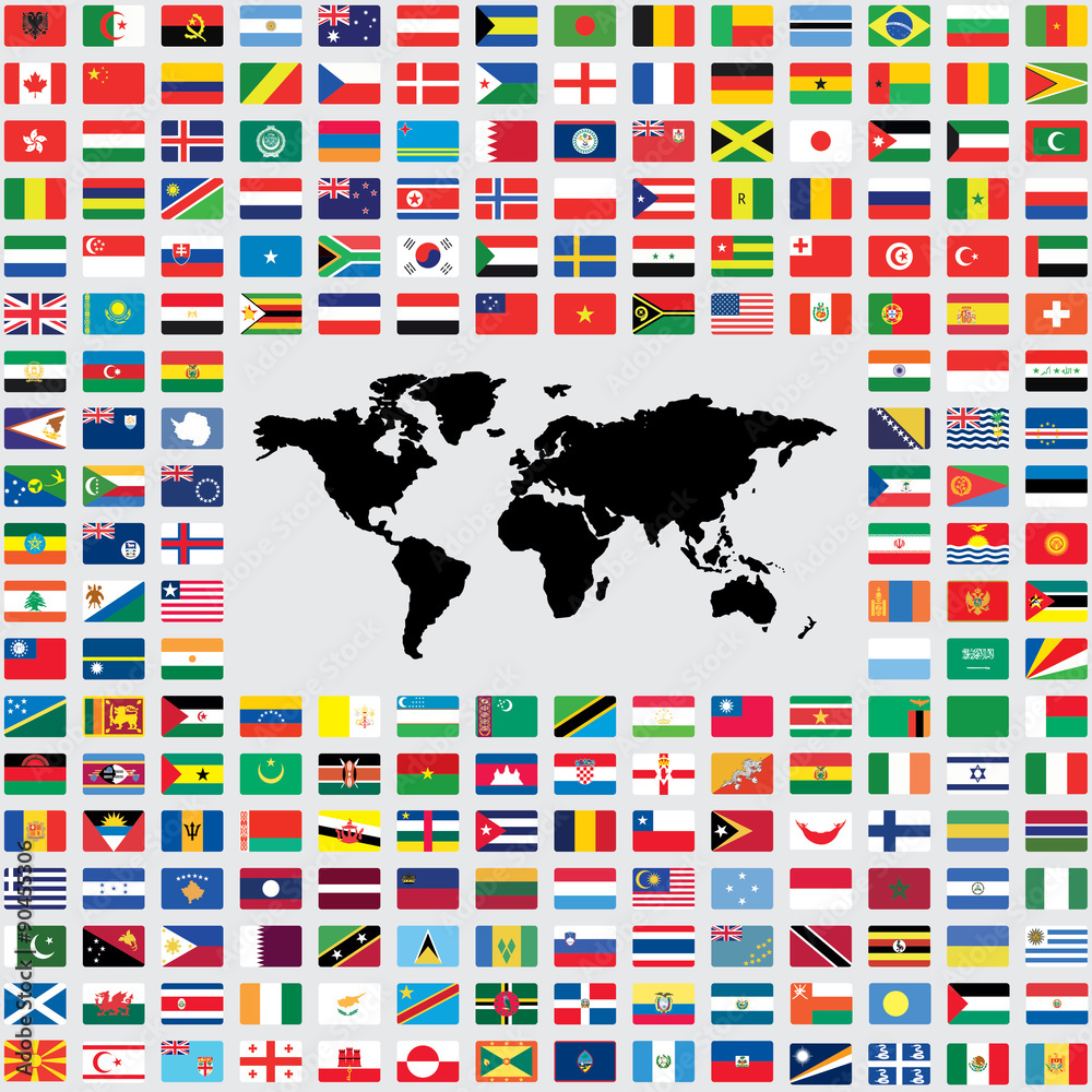 Illustrations of the Flags of the World Stock Illustration | Adobe Stock