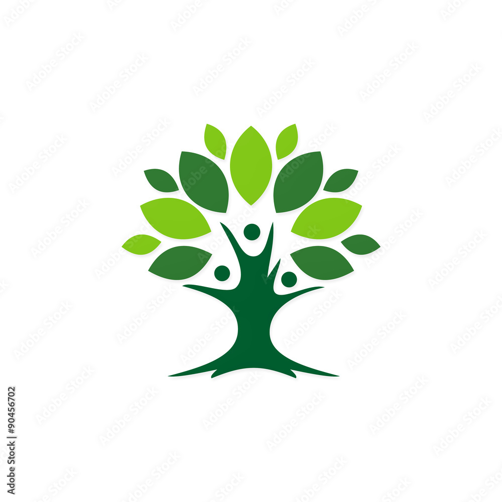 green tree plant ecology botany logo Stock Vector | Adobe Stock