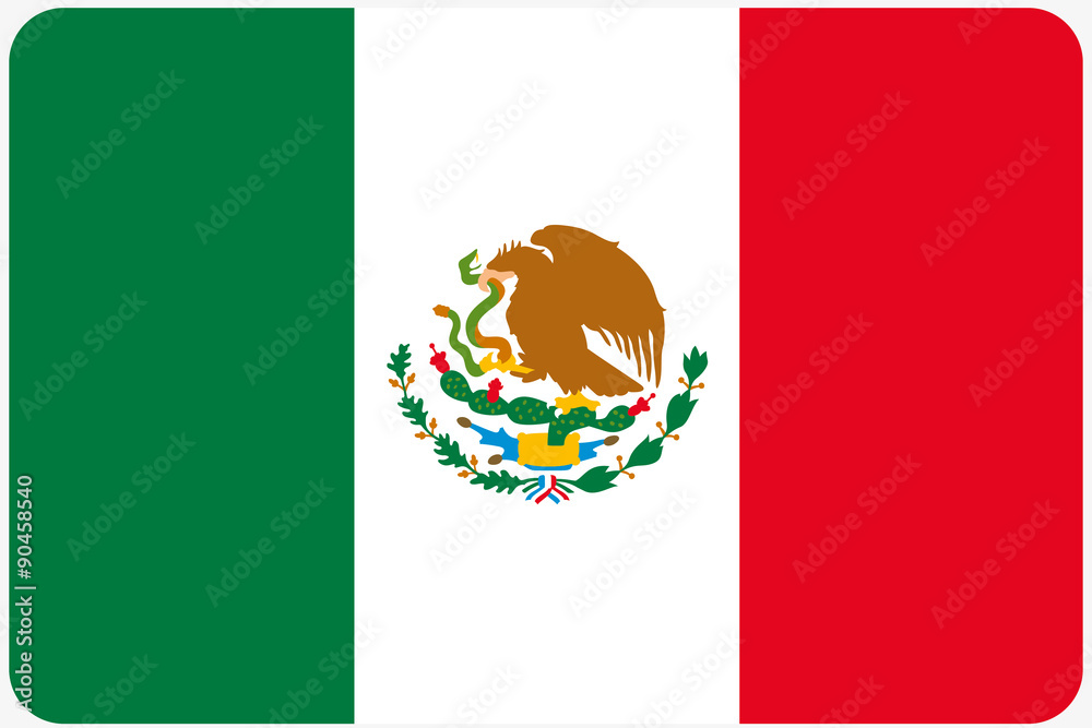 Flag Illustration with rounded corners of the country of Mexico Stock ...