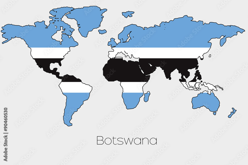 Flag Illustration inside the shape of a world map of the country Stock ...