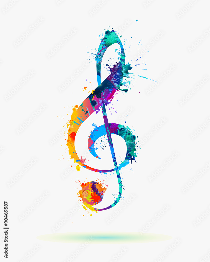 treble clef in rainbow colors Stock Vector | Adobe Stock