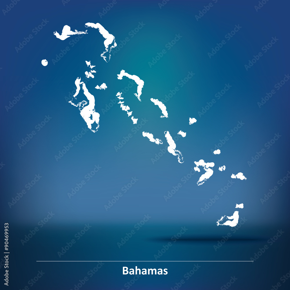 Doodle Map of Bahamas Stock Vector | Adobe Stock