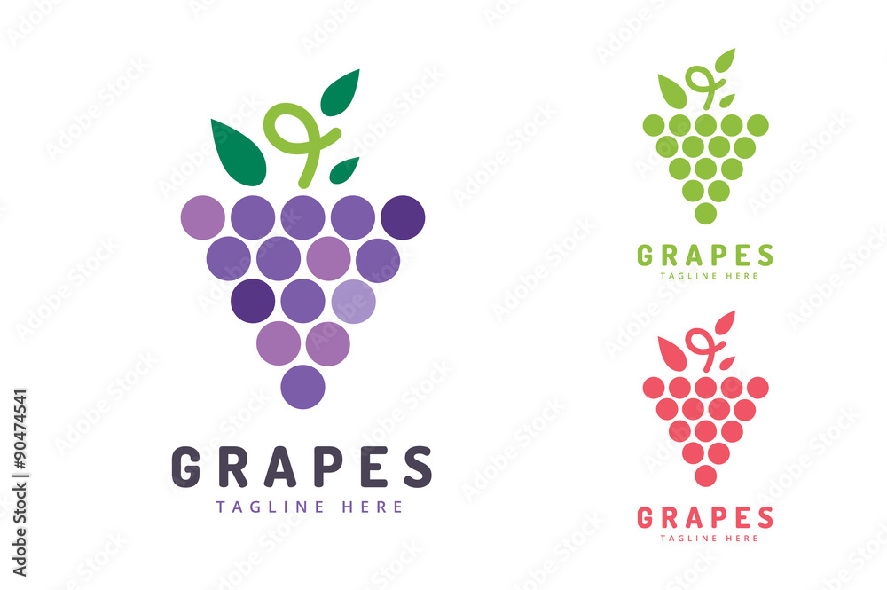 Grapes vector isolated logo icon Stock Illustration | Adobe Stock