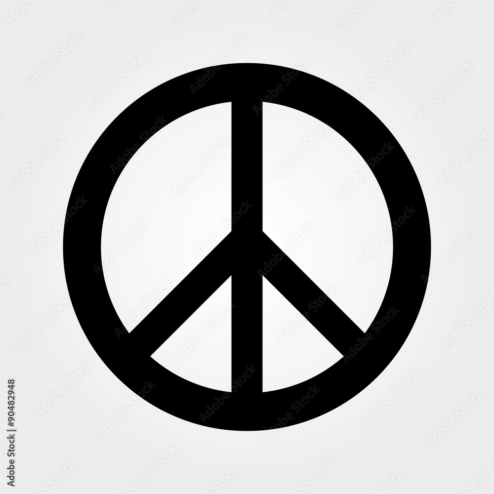 Black peace symbol Stock Vector | Adobe Stock