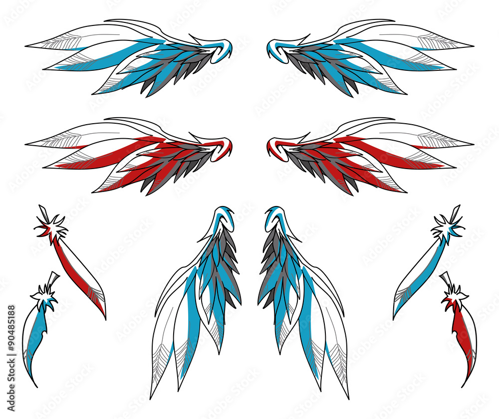 Folded Feather Wings