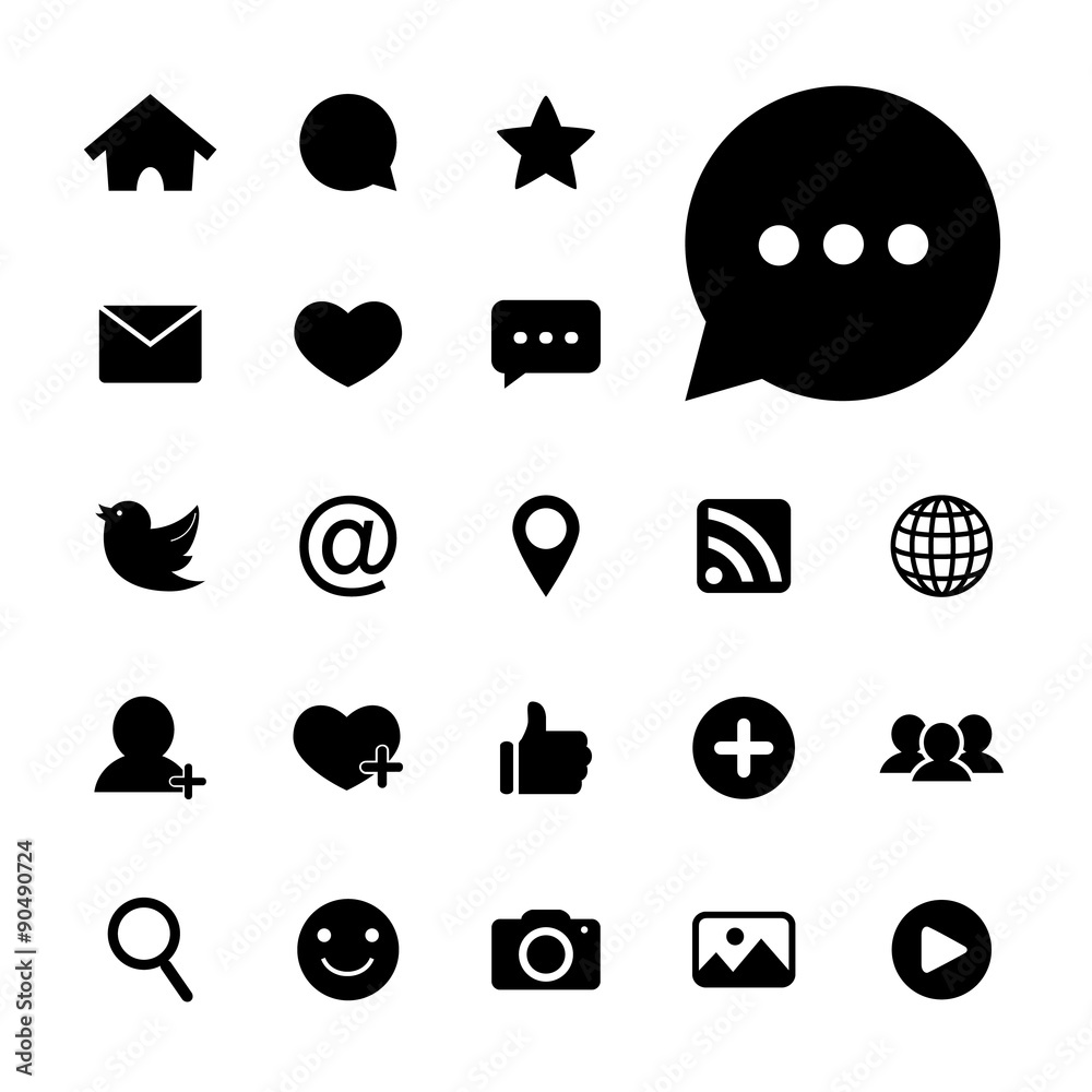 Social network icon. Social media icons. Vector. Illustration Stock ...