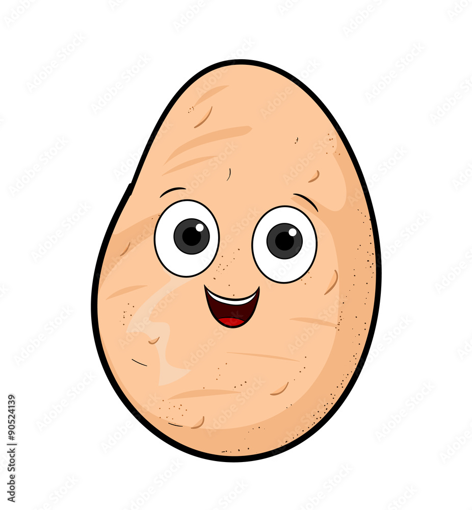 Cartoon Potato, a hand drawn vector illustration of a cartoon potato ...
