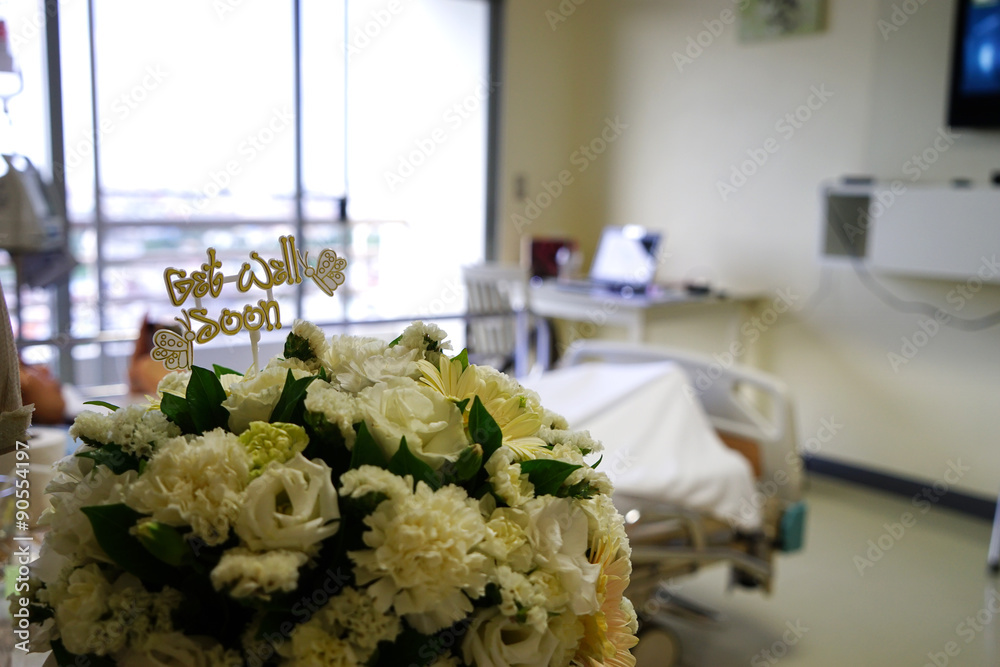 get well soon in hospital Stock Photo | Adobe Stock