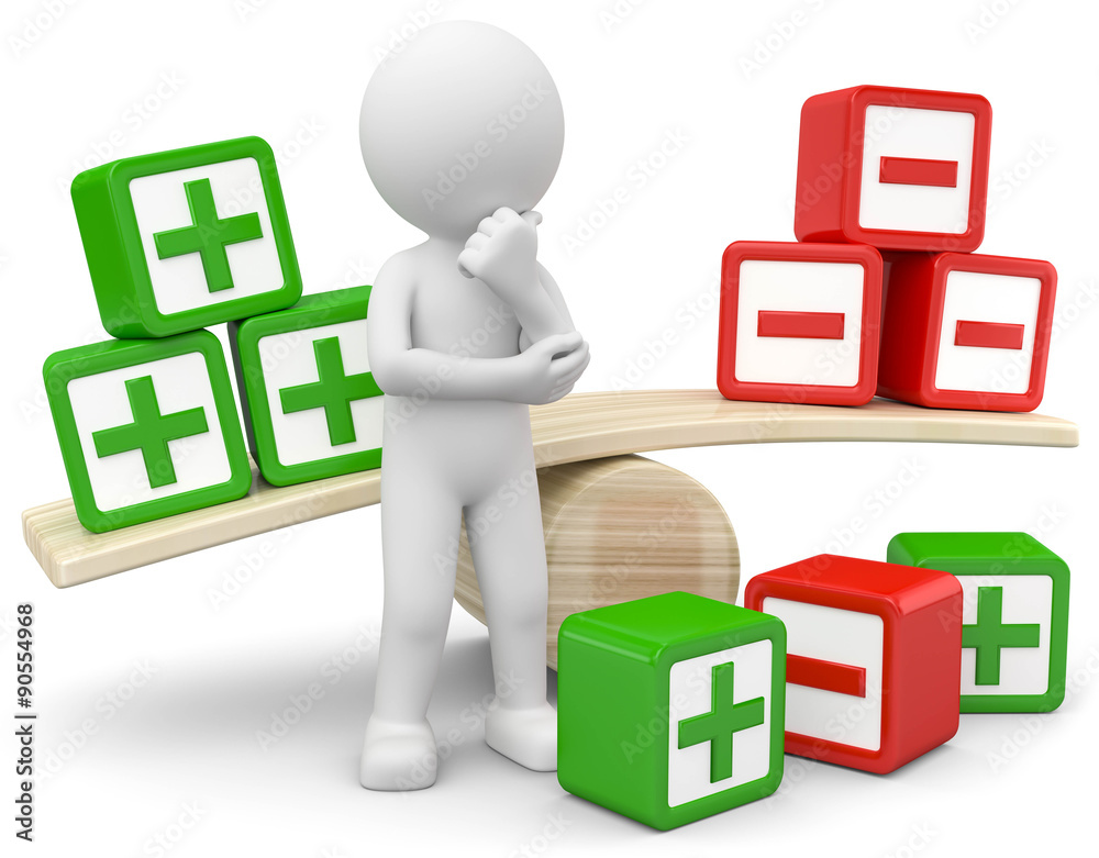 3d männchen abwiegen pro contra Stock Illustration | Adobe Stock