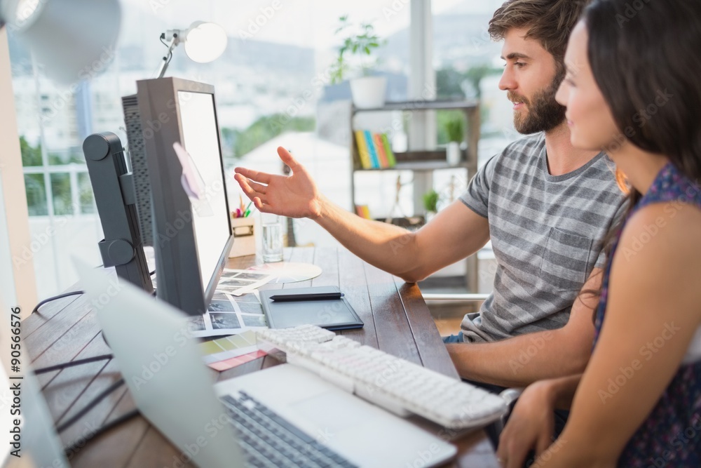 Smiling casual business team working together Stock Photo | Adobe Stock Smiling casual business team working together Stock Photo | Adobe Stock
