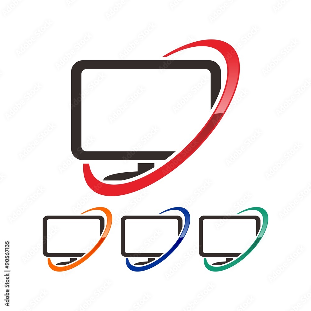 Computer Network Logo Stock Vector | Adobe Stock