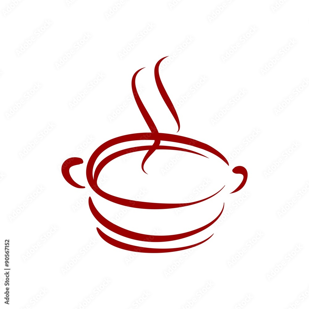 Soup Bowl Restaurant Line Art Stock Vector | Adobe Stock