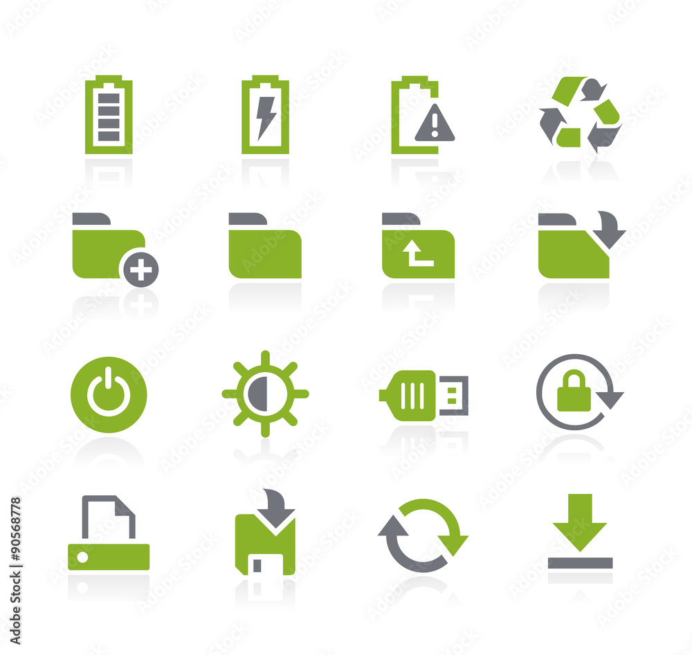 Energy and Storage Icons // Natura Series Stock Vector | Adobe Stock