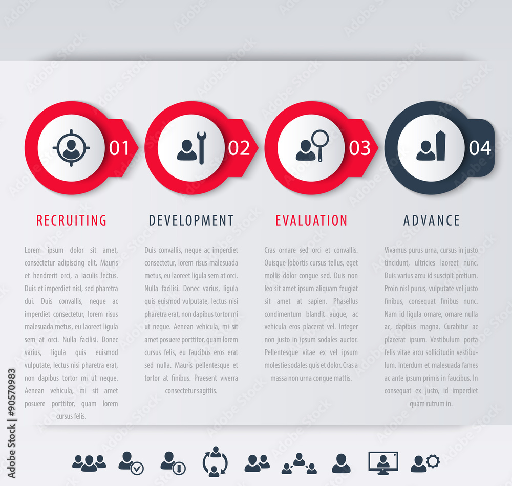 Vecteur Stock Staff, employee development steps, infographic elements ...