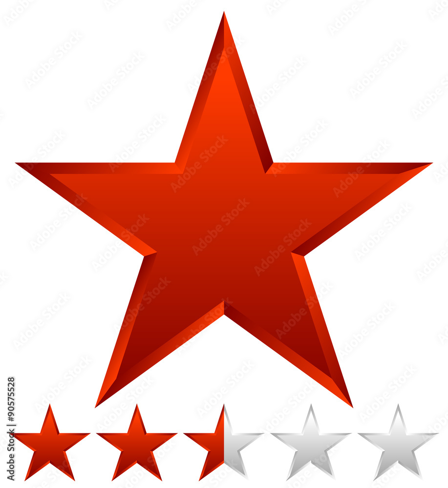 3d beveled star with rating. Vector Illustration. Stock Vector | Adobe ...