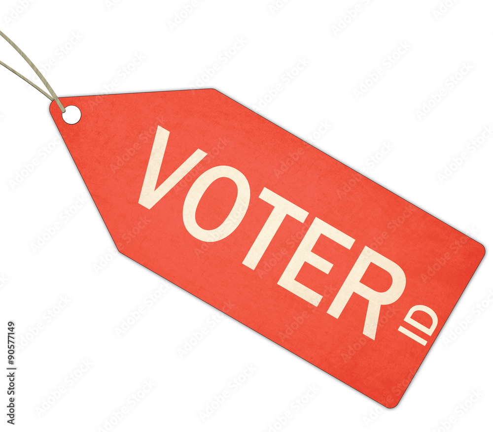 Voter ID red tag Stock Illustration | Adobe Stock