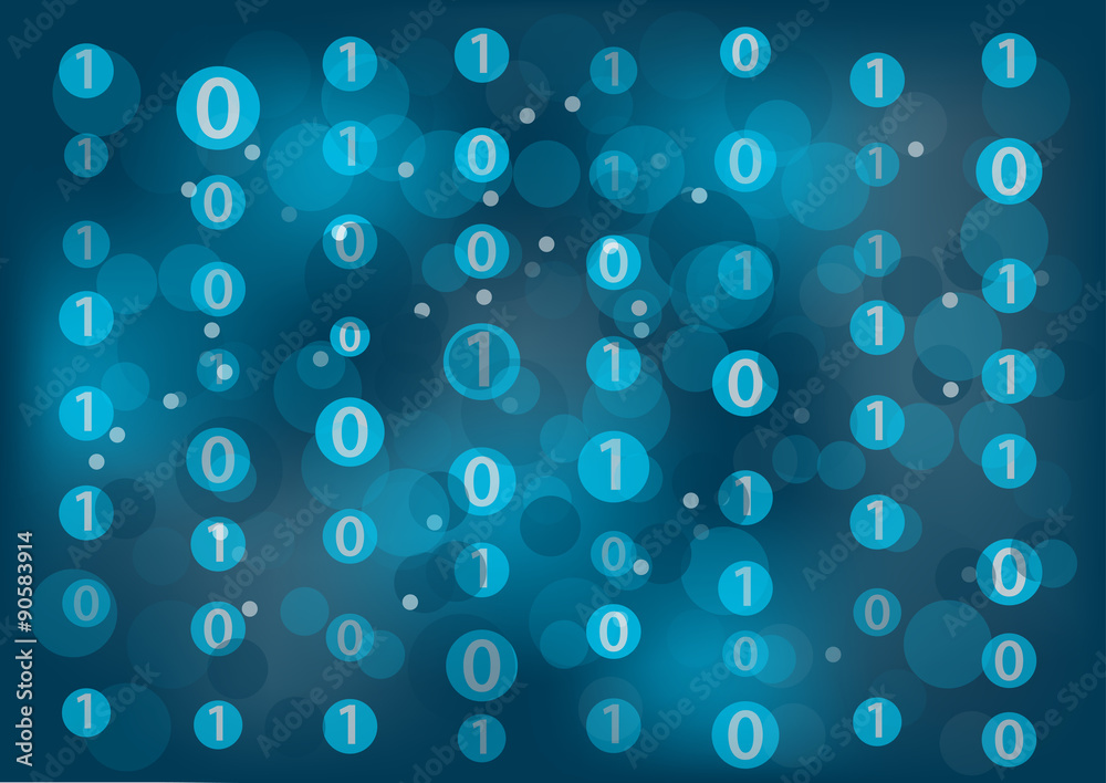 Information technology (IT) generic background with zeros and ones ...