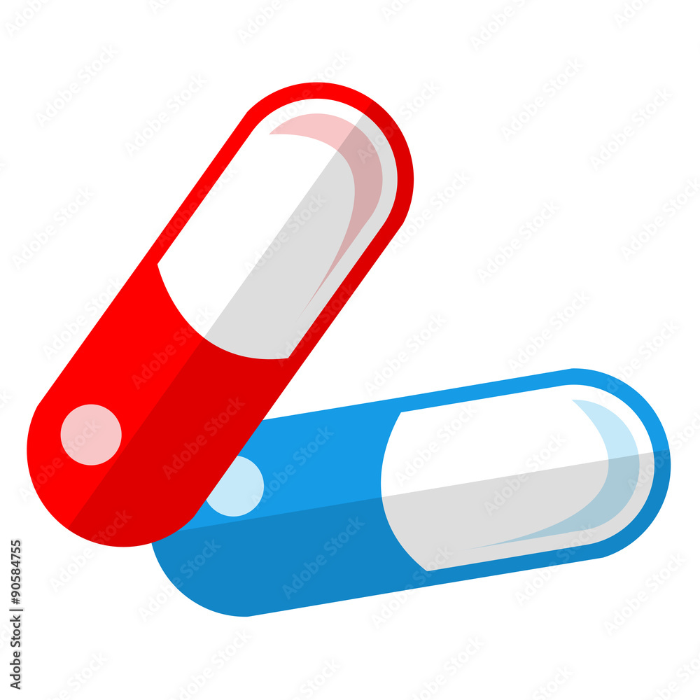 Icono plano pastillas Stock Illustration | Adobe Stock