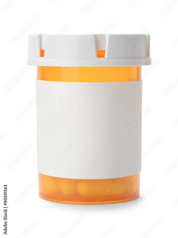 Closed Pill Bottle With Copy Space Stock-Foto | Adobe Stock