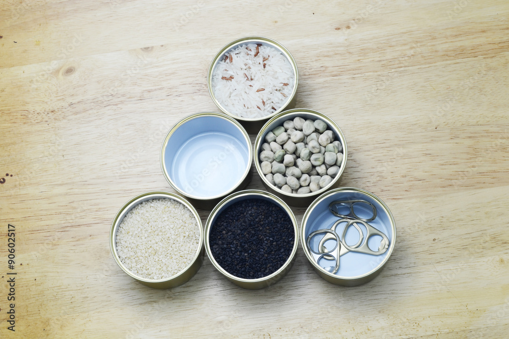 reuse can and food packaging Stock Photo | Adobe Stock