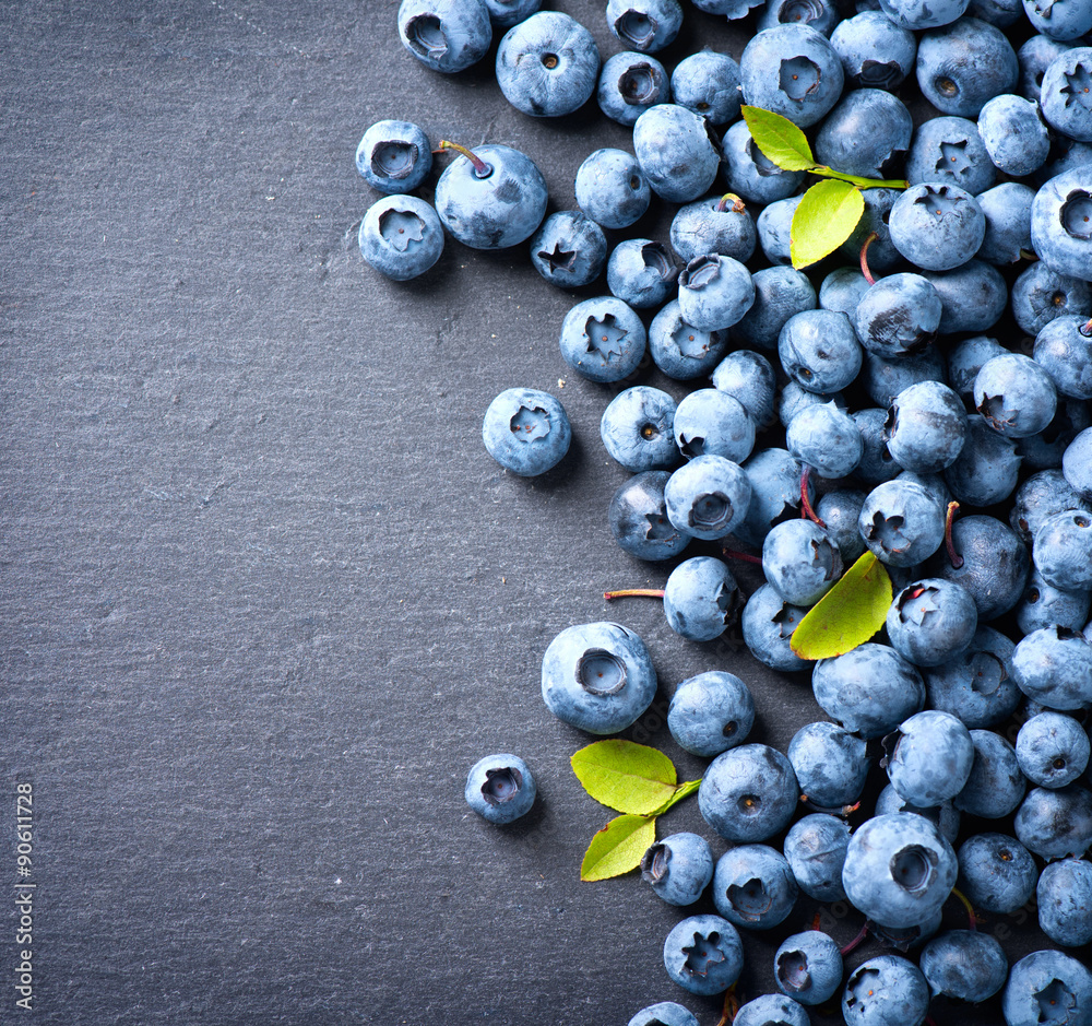 Blueberry border design. Blueberries background Stock Photo | Adobe Stock