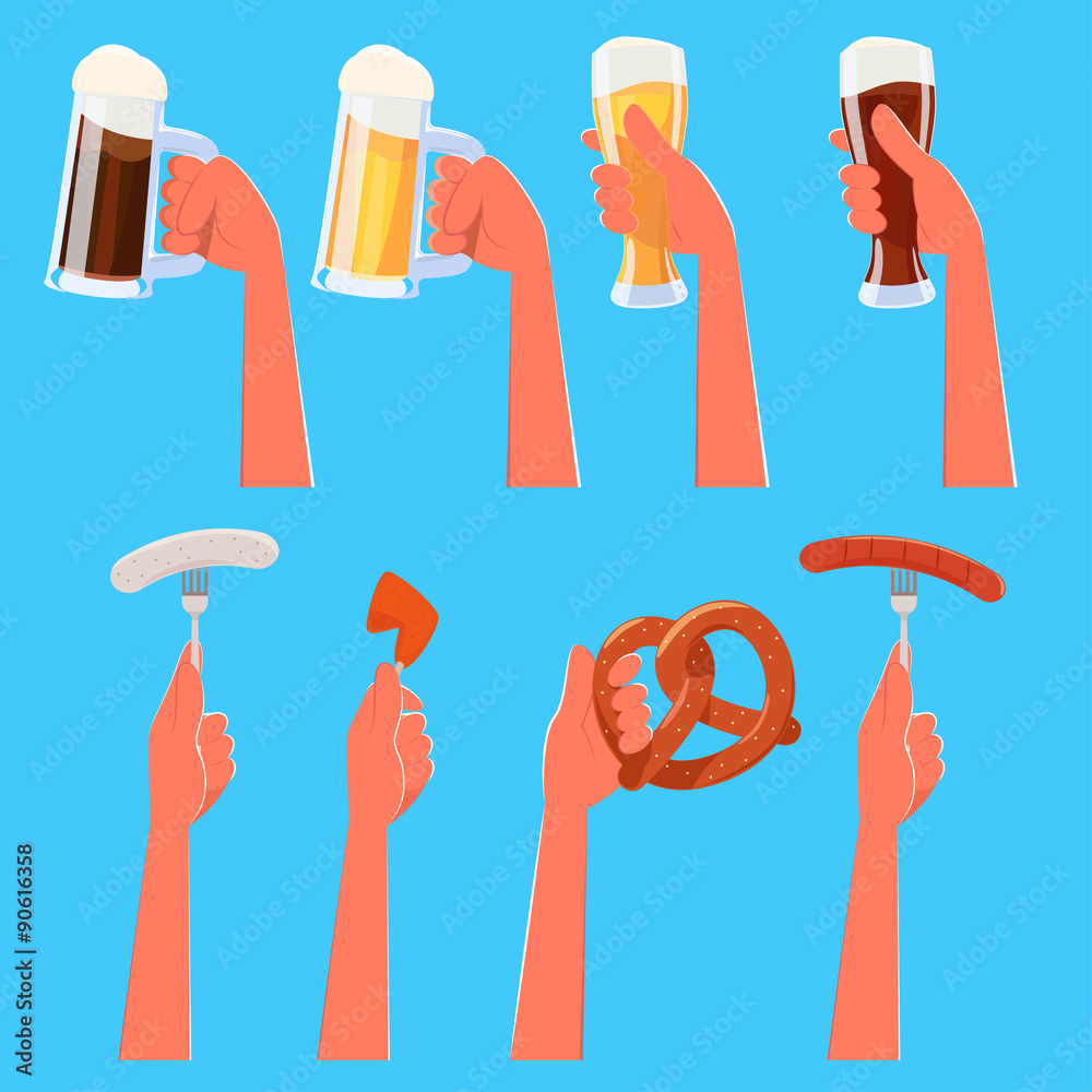 Hands Holding Food Cartoon