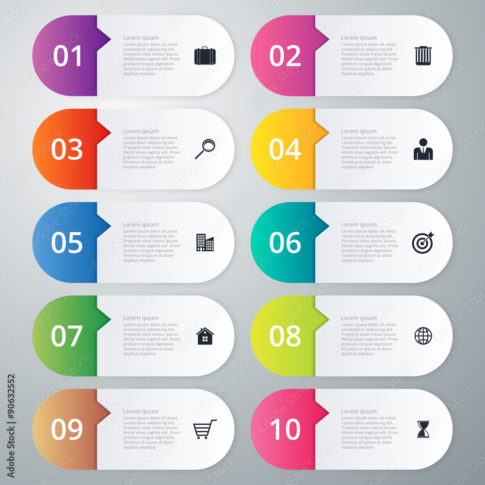 Vector illustration infographics ten options Stock Vector | Adobe Stock