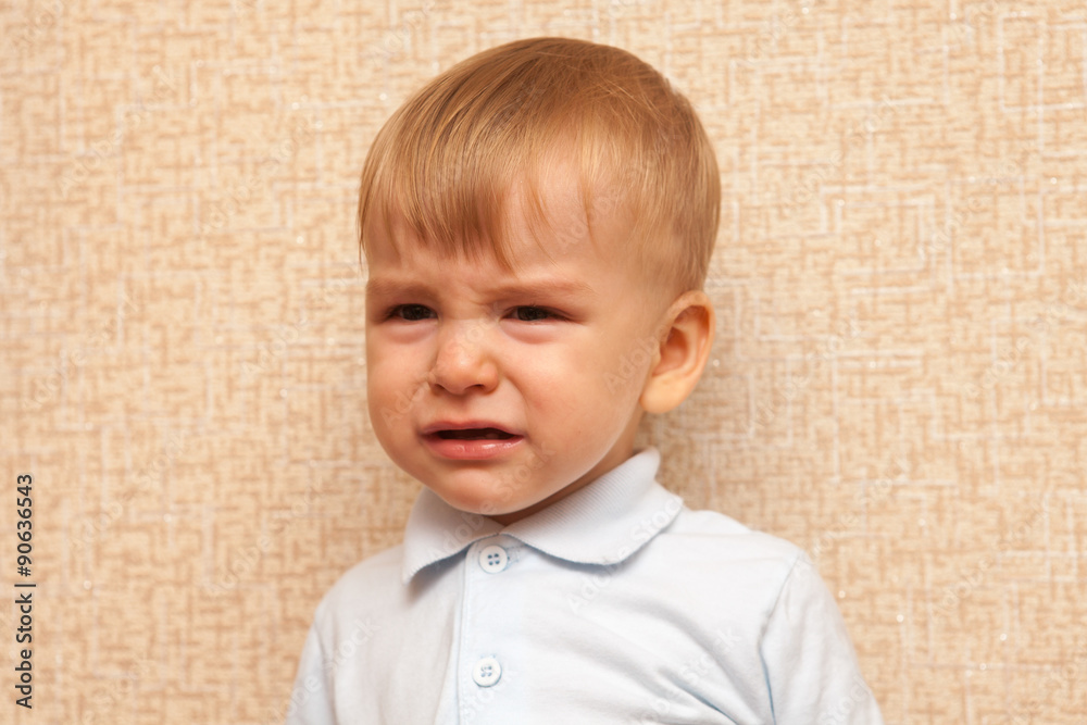 little boy crying out loud, close-up portrait Stock Photo | Adobe Stock