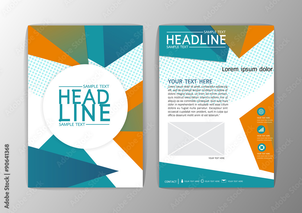Abstract triangle cover design, Brochure Flyer template layout Stock ...