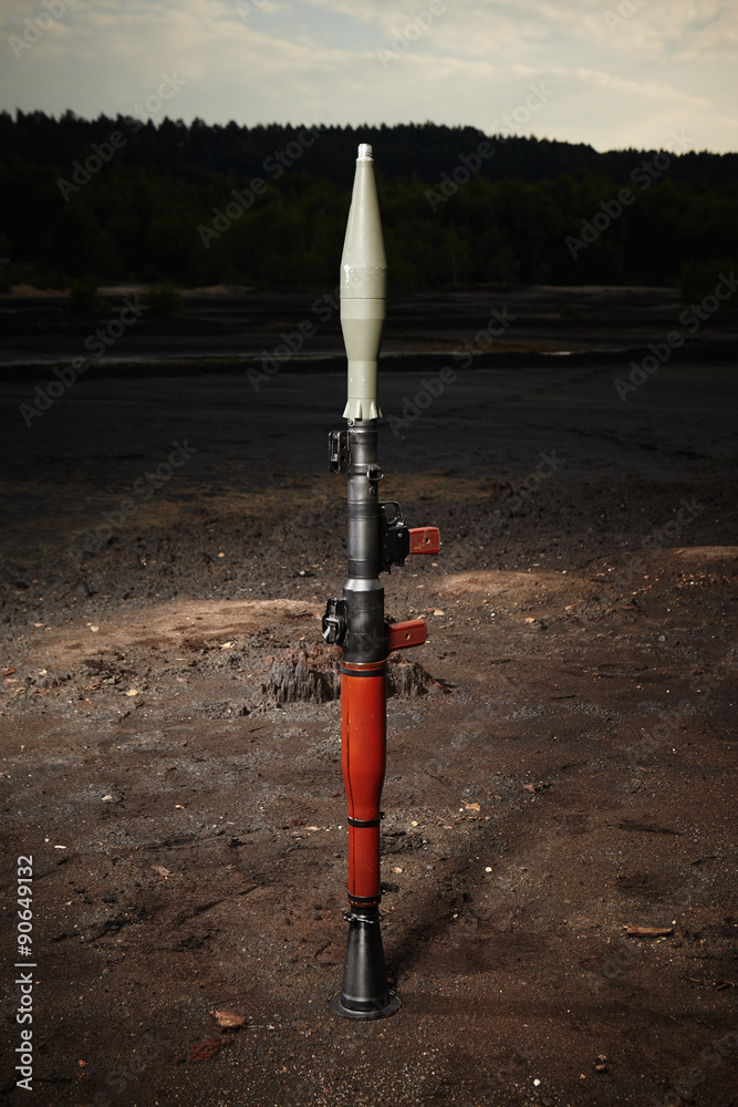 RPG bazooka in field Stock Photo | Adobe Stock